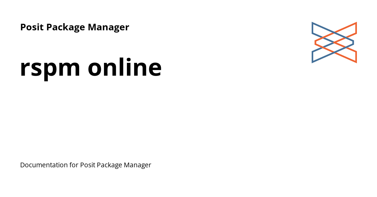 rspm online - Posit Package Manager