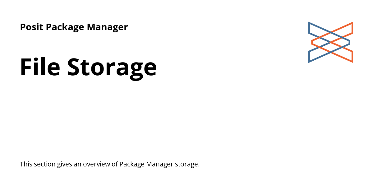 File Storage - Posit Package Manager